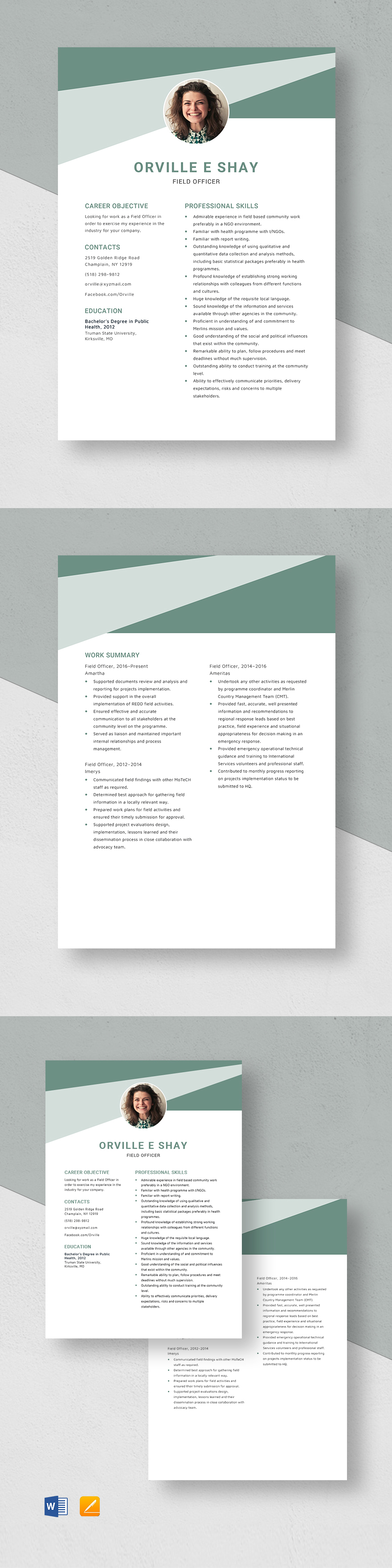 Free Field Officer Resume Template - Word, Apple Pages | Template.net