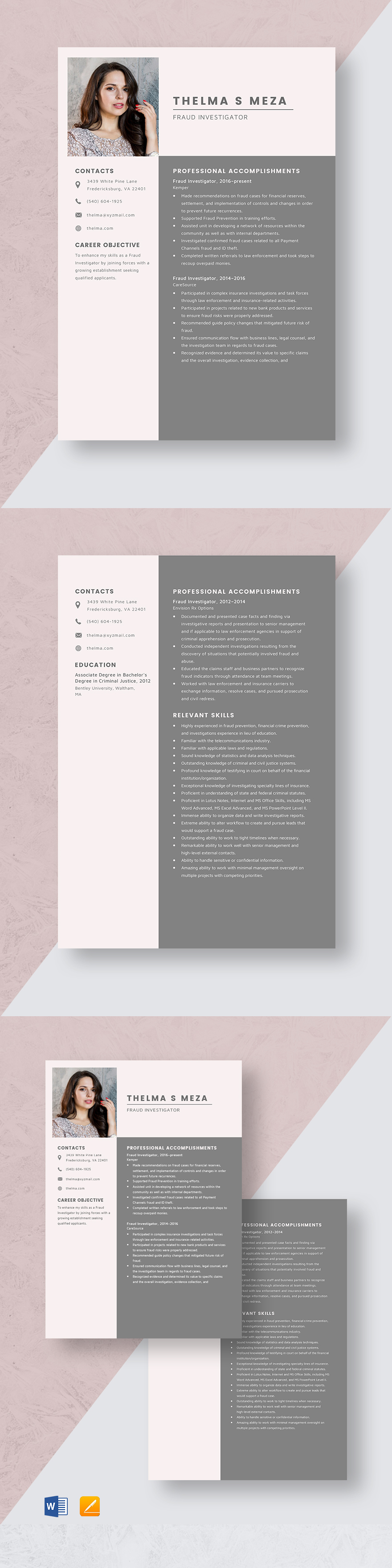 Free Fraud Investigator Resume Template - Word, Apple Pages | Template.net Free Fraud Investigator Resume Template - Word, Apple Pages | Template.net