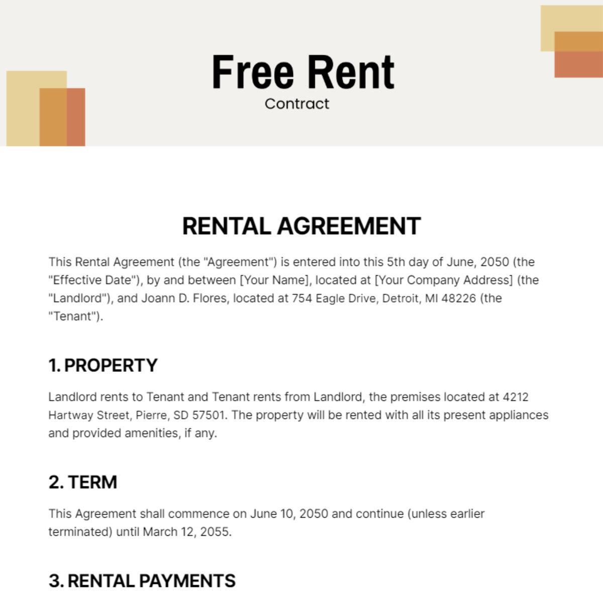 Rent Contract
