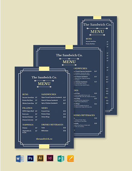 Sumptuous Sandwich Menu - 22+ Free Design Templates in PSD, AI