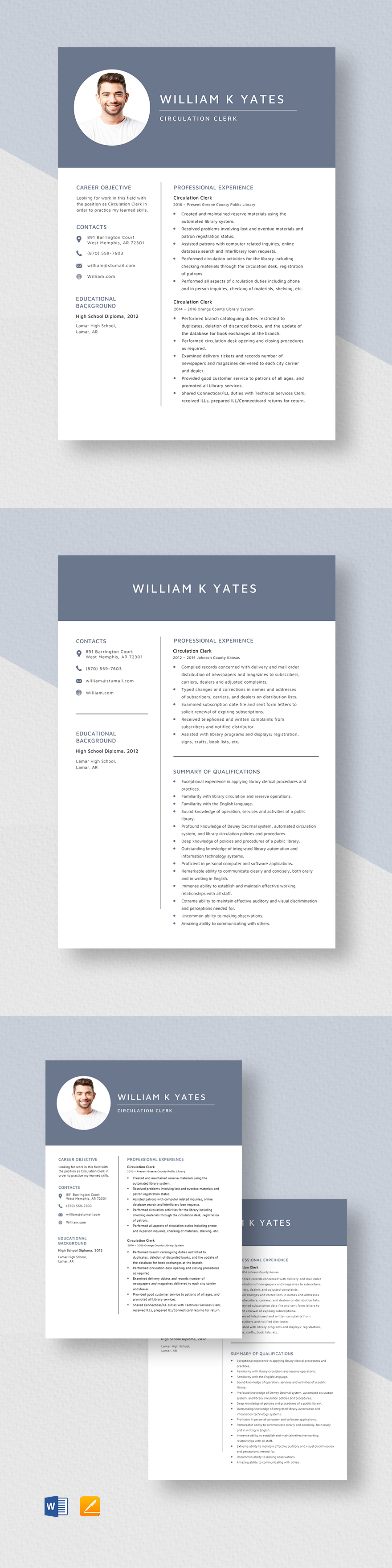 Circulation Librarian Resume Template - Word, Apple Pages | Template.net