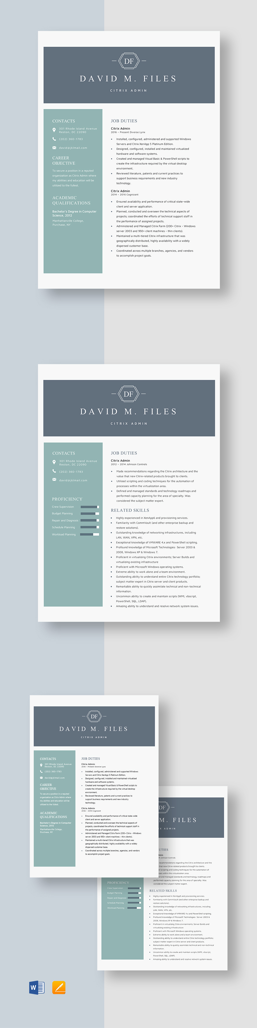 Admin Supervisor Resume Template - Word, Apple Pages | Template.net
