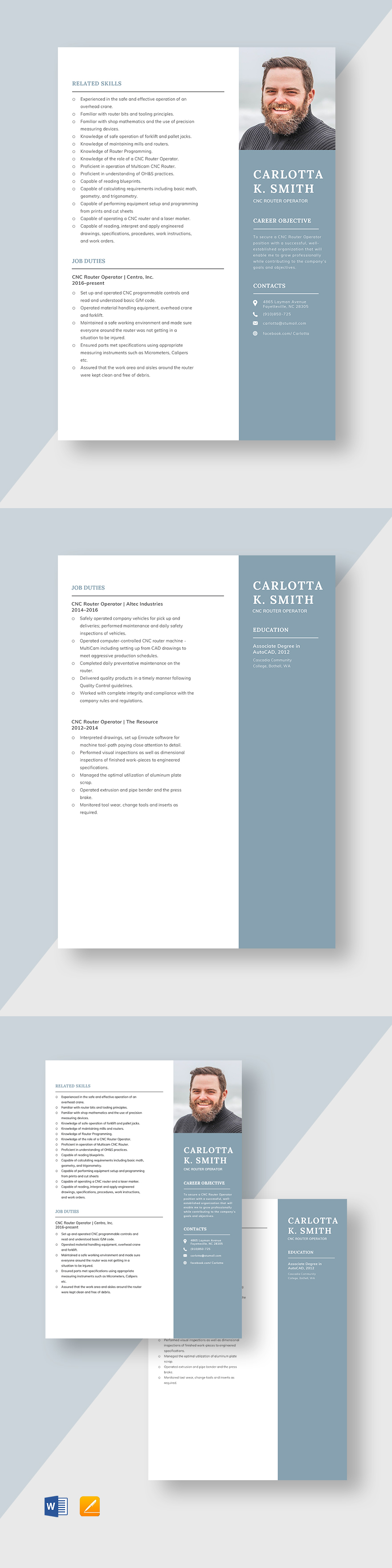 Free CNC Router Operator Resume Template - Word, Apple Pages | Template.net