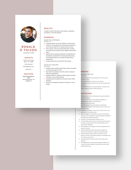 Counter Clerk Sample Resume Bookkeeping Clerk Resume Samples