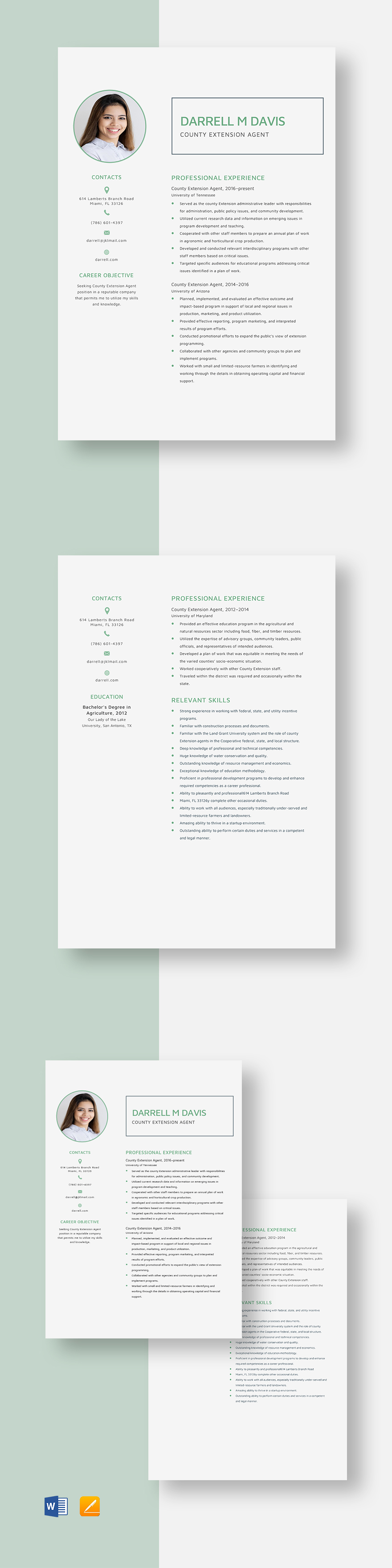 Free Agricultural Agent Resume Template - Word, Apple Pages | Template.net