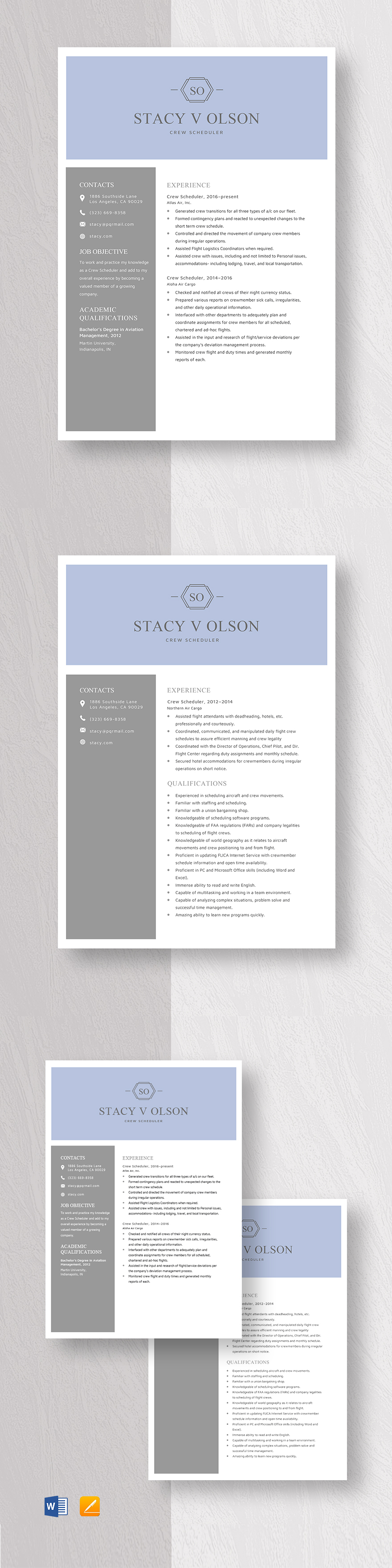 Free Crew Scheduler Resume Template - Word, Apple Pages | Template.net