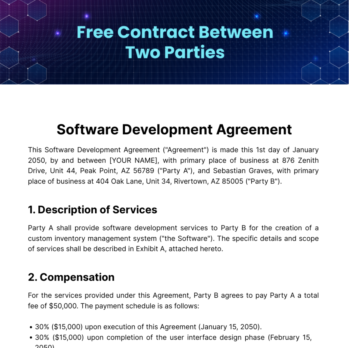 FREE Contract Templates & Examples - Edit Online & Download | Template ...