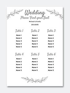 Sample Wedding Seating Chart Template in Microsoft Word, Apple Pages ...