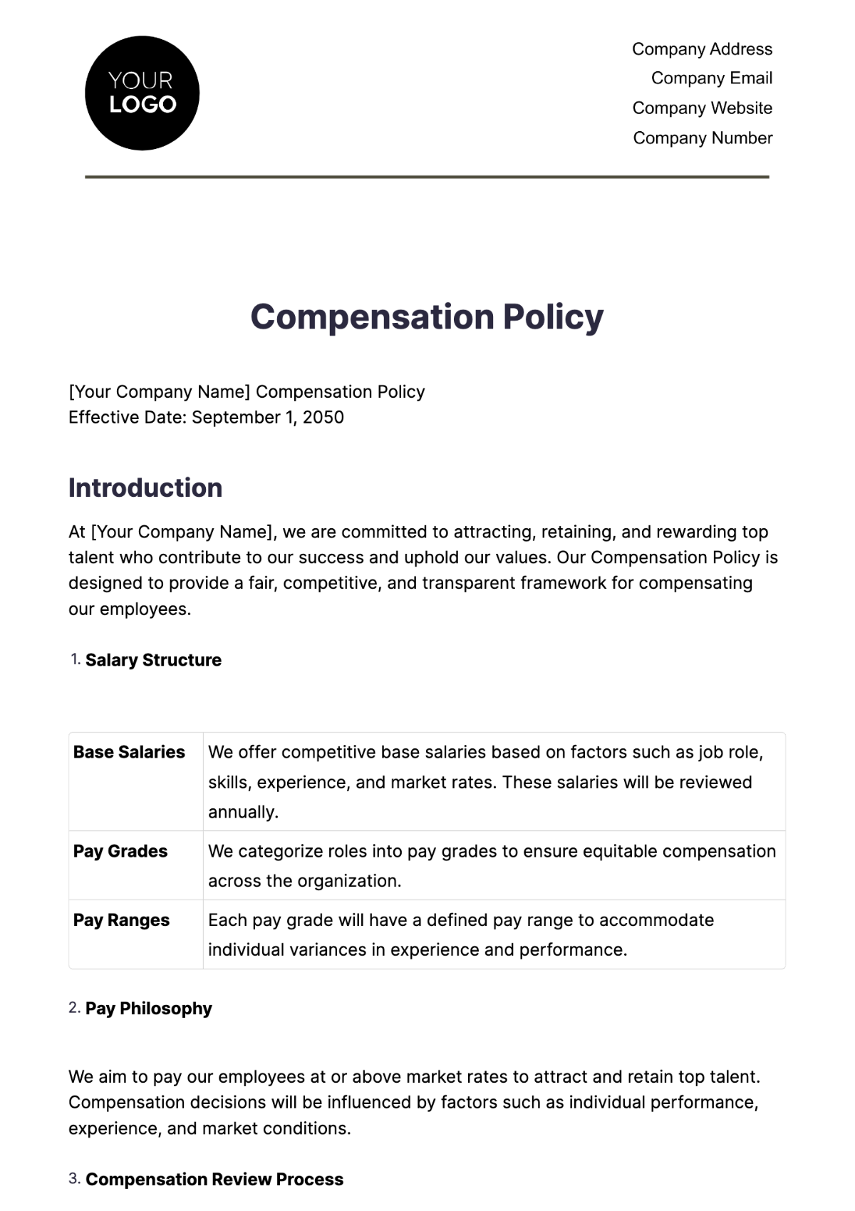 Free HR Policy Templates To Edit Online Free HR Policy Templates To Edit Online