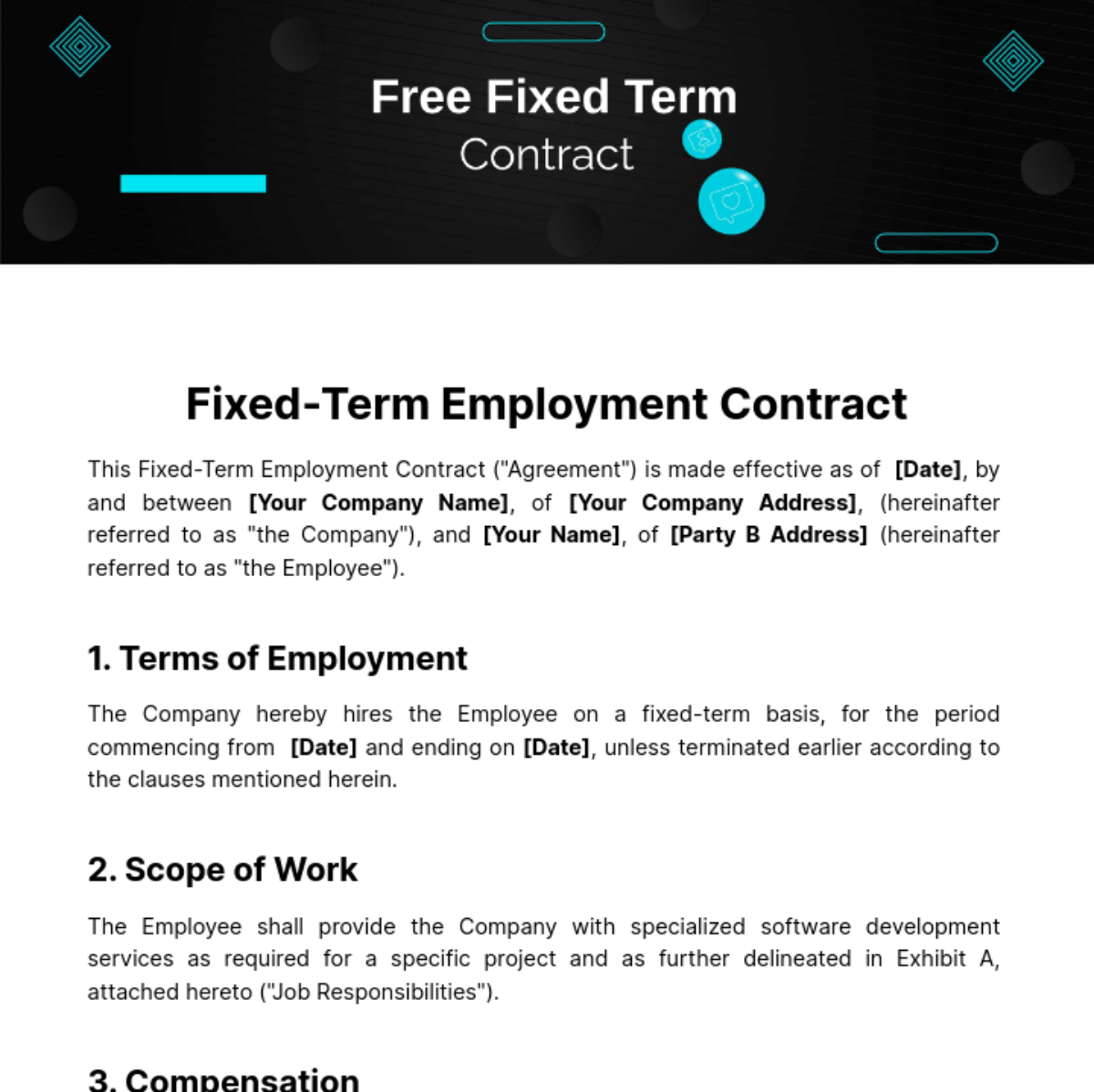 Fixed Term Contract Template Edit Online Download Example