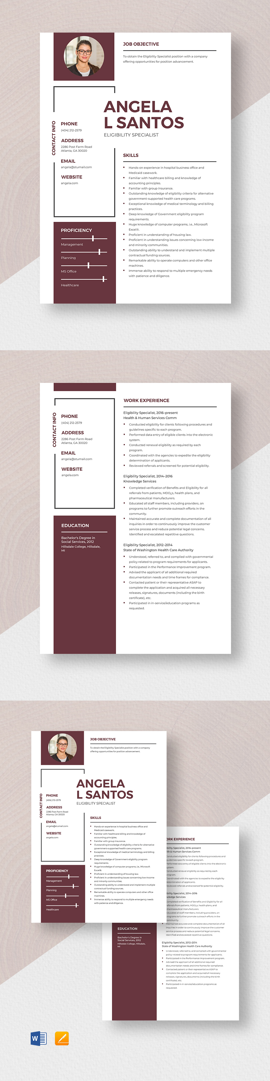 Free Eligibility Specialist Resume Template - Word, Apple Pages ...