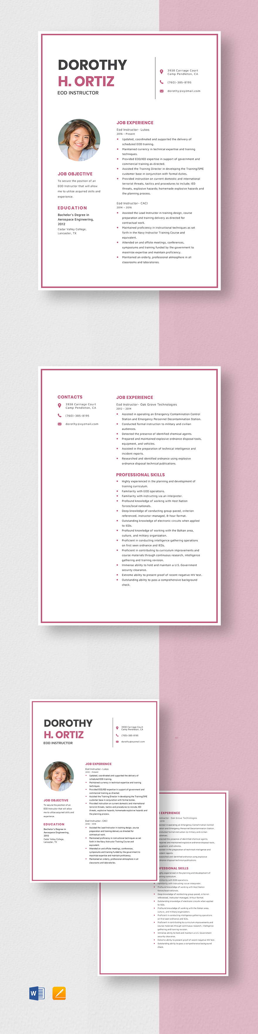 Free Pilates Instructor Resume Template - Word, Apple Pages | Template.net