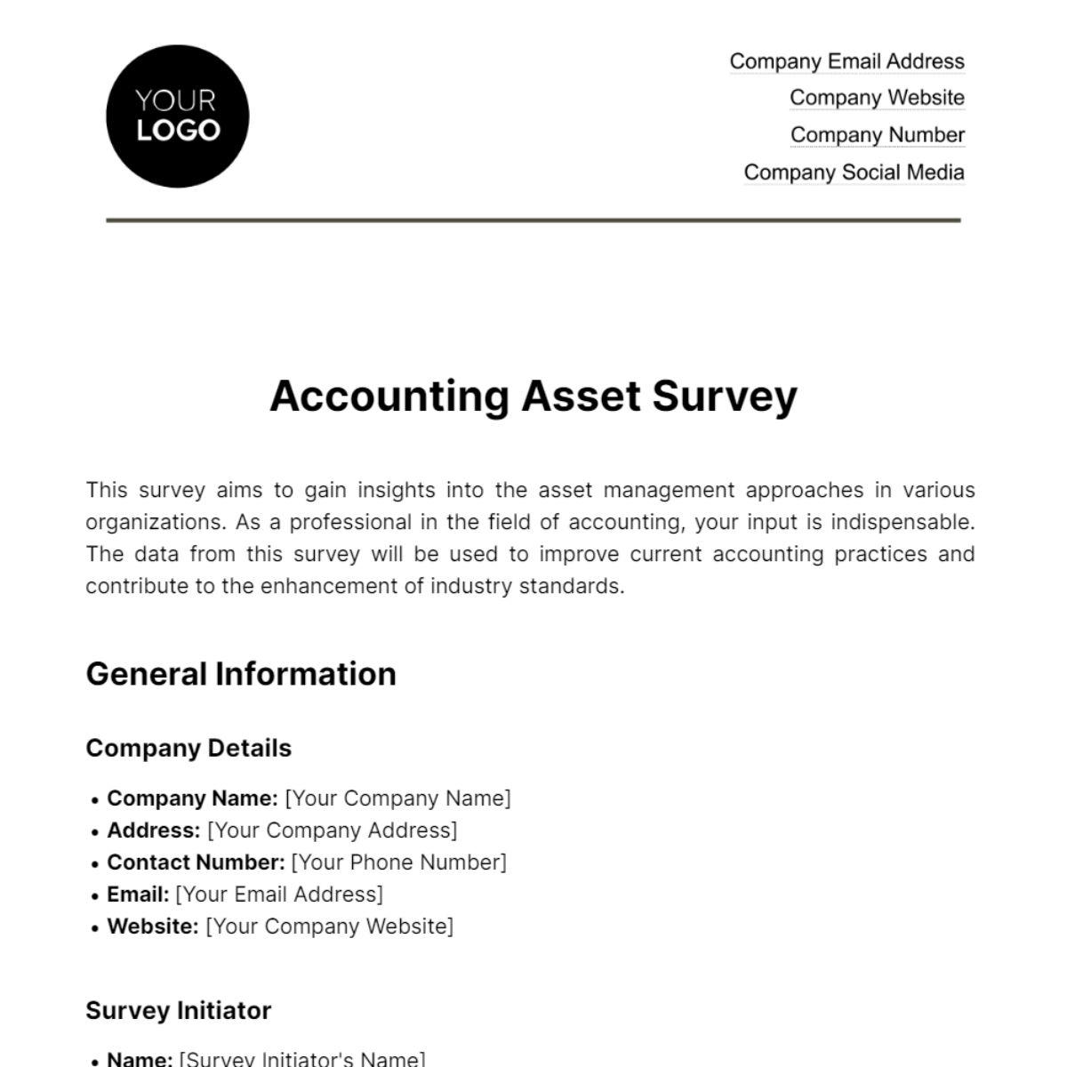 Accounting Asset Survey Template - Edit Online & Download Example ...