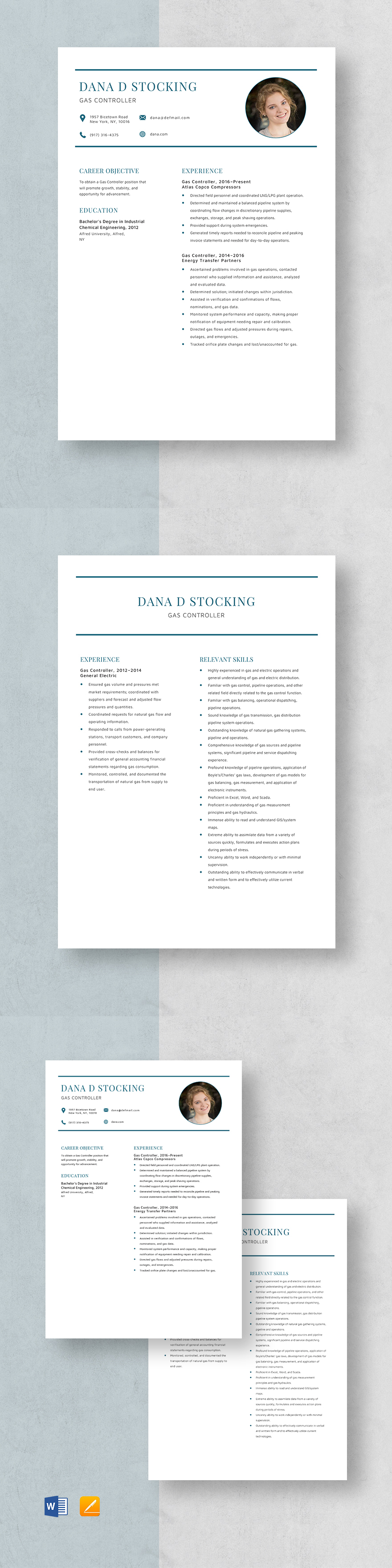 Gas Plant Operator Resume Template - Word, Apple Pages | Template.net