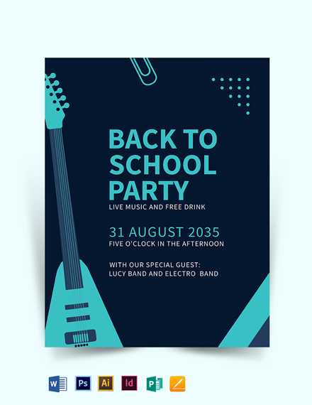 Creative Back to School Party Flyer Template - Download in Word, Google ...