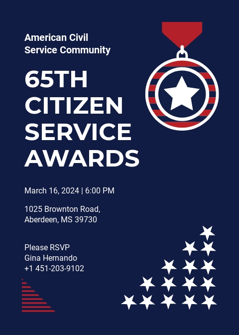 Service Award Invitation Template
