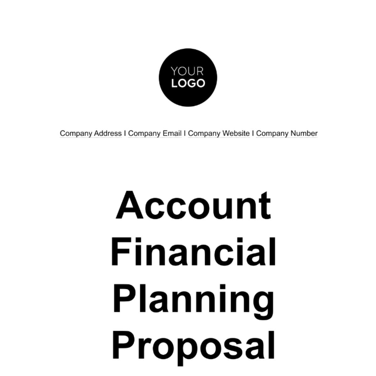 Account Financial Planning Proposal Template Edit Online Download