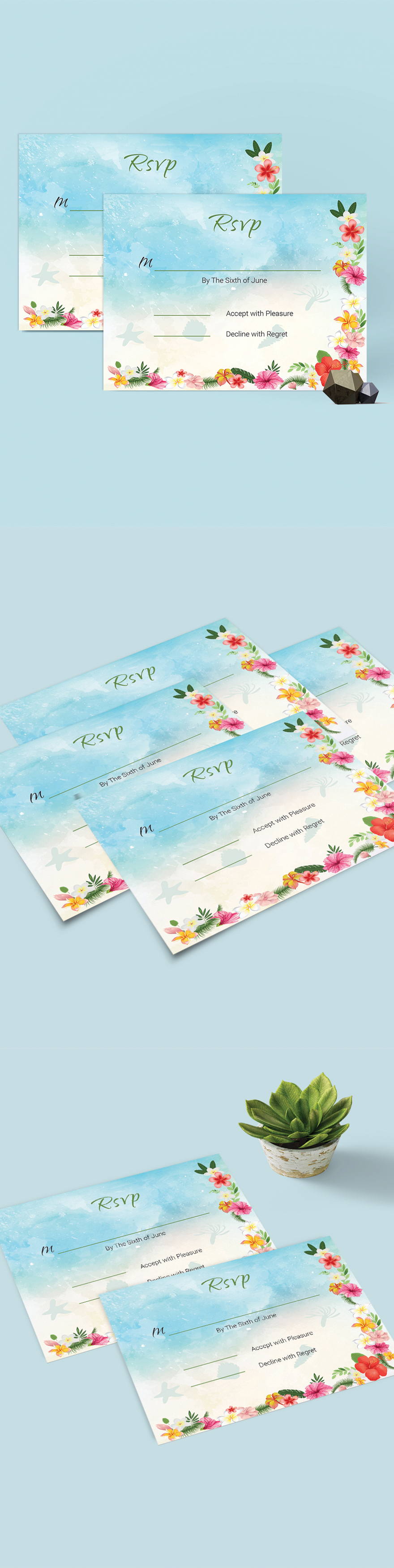 Beach Wedding Details Card Template - Illustrator, InDesign, Word, PSD ...