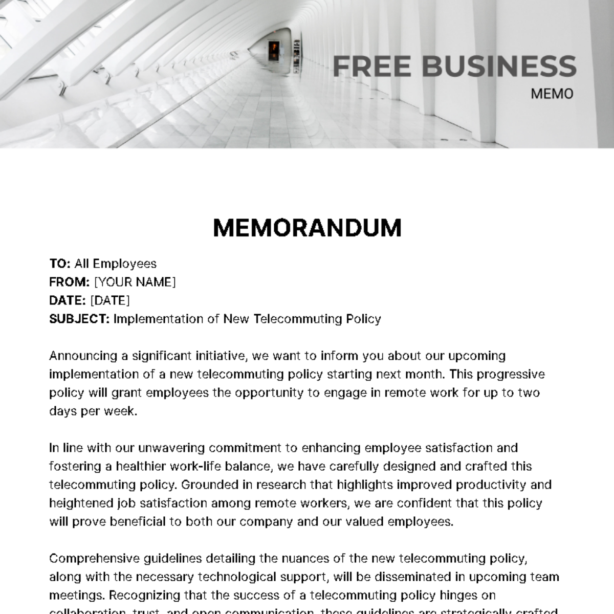 Business Memo Template - Edit Online & Download Example