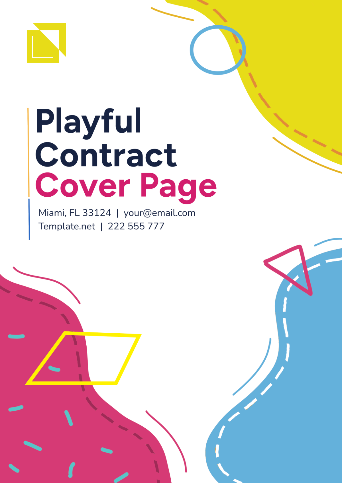 Playful Contract Cover Page Template - Edit Online & Download Example ...