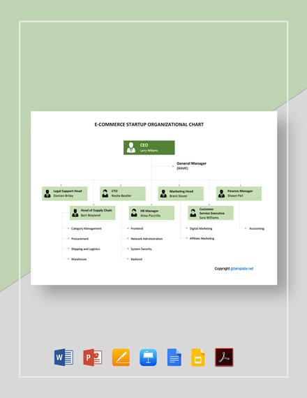 Startup Organizational Chart Template Editable Org Chart