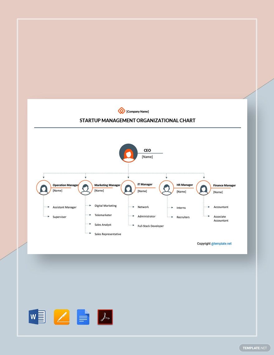 Fintech Startup Organizational Chart Template - Google Docs, Word ...