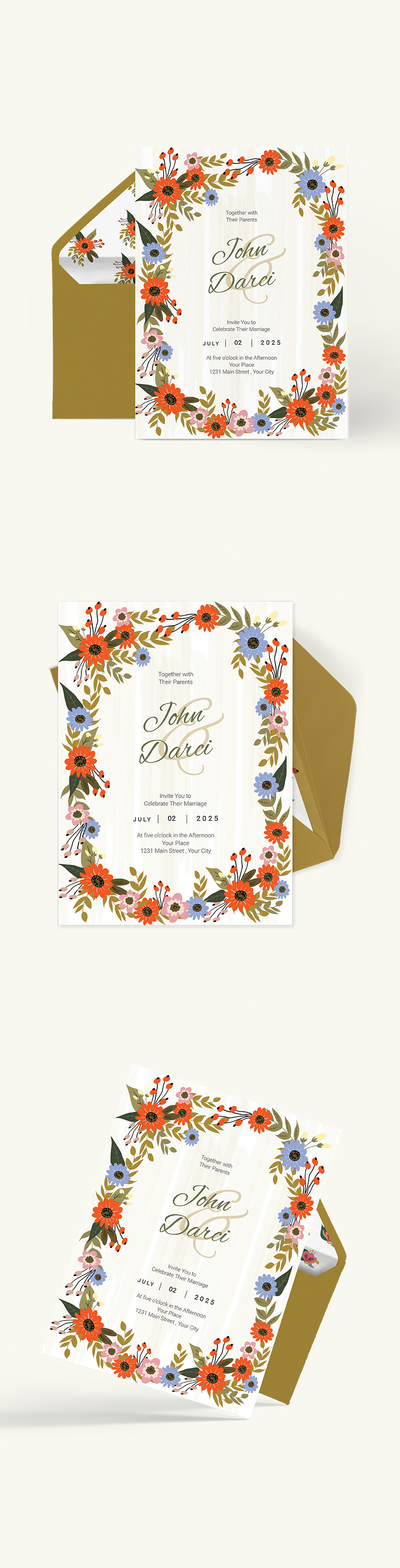 Wedding Invitation Card Template - Illustrator, Word, Outlook, Apple ...