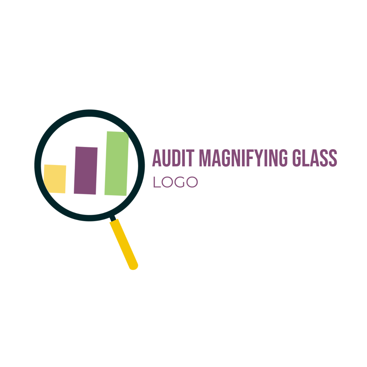 Audit Magnifying Glass Logo Template - Edit Online & Download Example ...