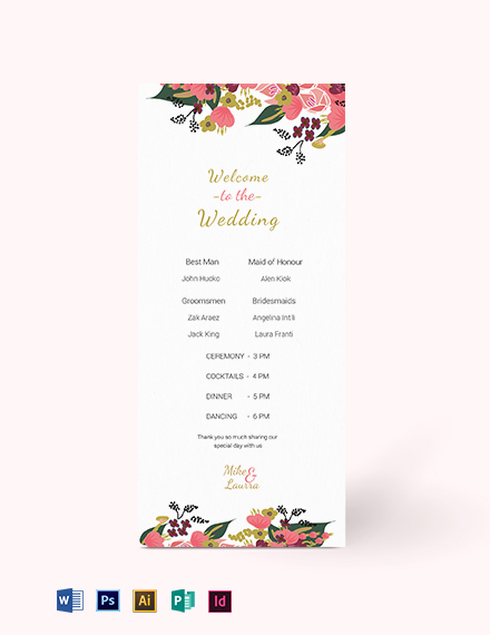 FREE Wedding Program Template - Download in Word, Google Docs, PDF ...