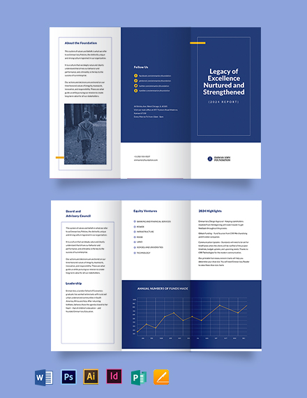 NGO Annual Report Tri-Fold Brochure Template