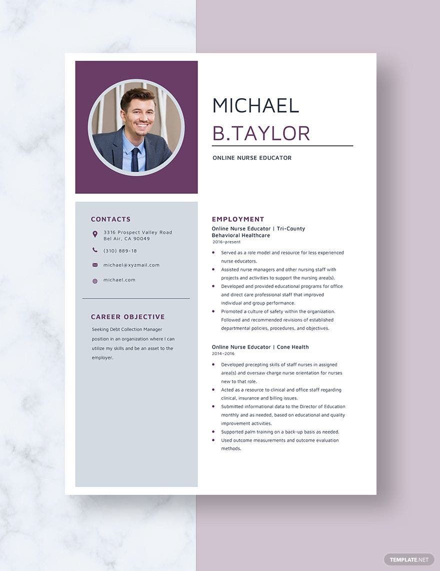 Free Online Nurse Educator Resume Download In Word Apple Pages 