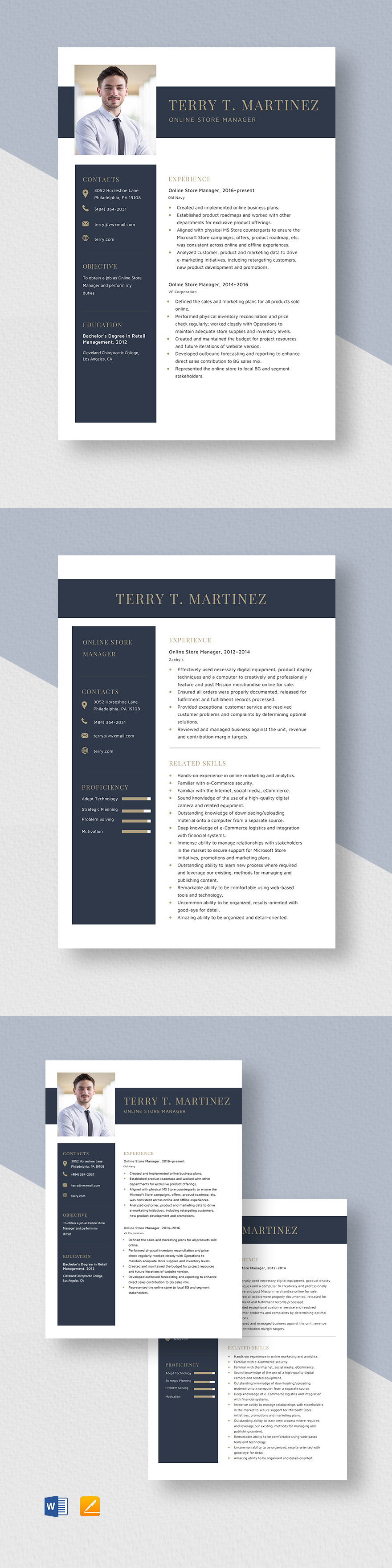 Assistant Store Manager Resume Template - Word, Apple Pages | Template.net
