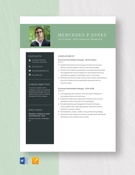 Free Merchandise Manager Resume - Download in Word, Apple Pages ...