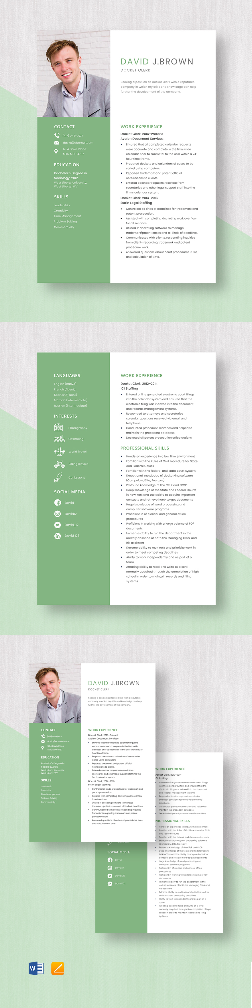 Free Docket Clerk Resume Template - Word, Apple Pages | Template.net