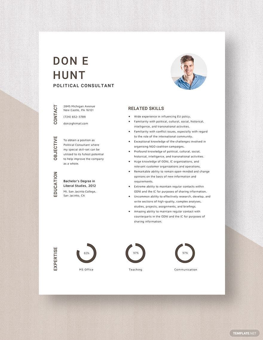 Free Political Consultant Resume Download In Word Apple Pages 
