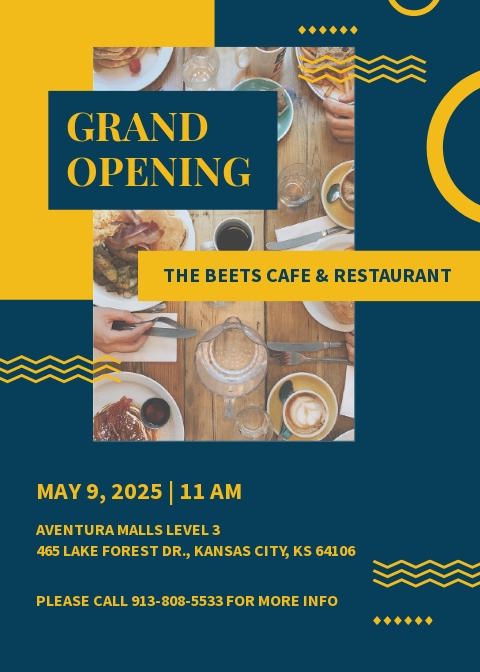 Cafe And Restaurant Grand Opening Invitation Template
