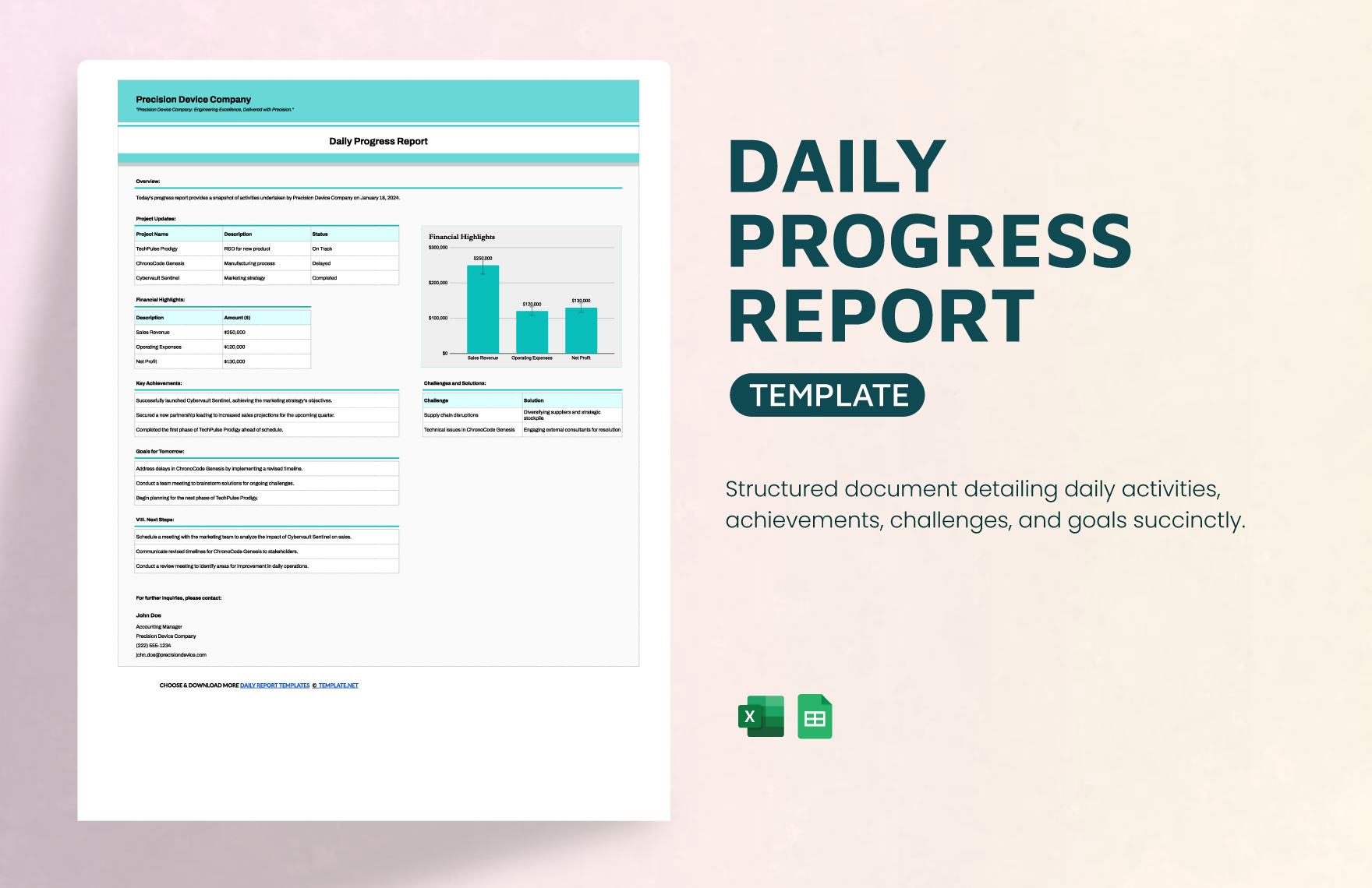 Editable Daily Report Templates In Excel To Download