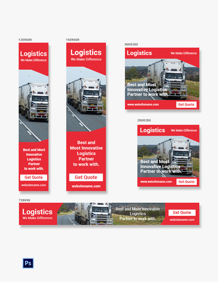 Logistics Services Banner Ads Template