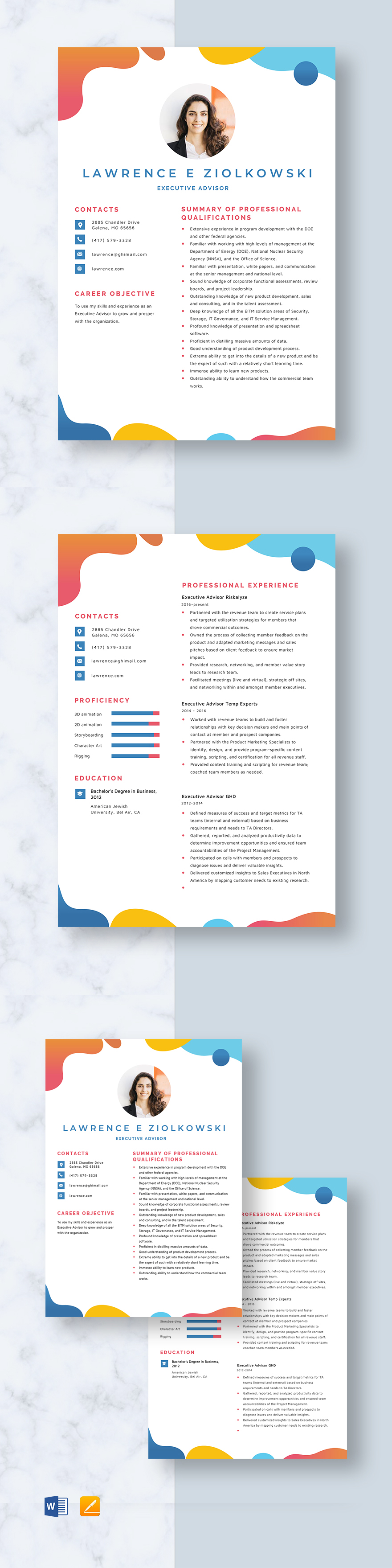 Free Executive Advisor Resume Template - Word, Apple Pages | Template.net