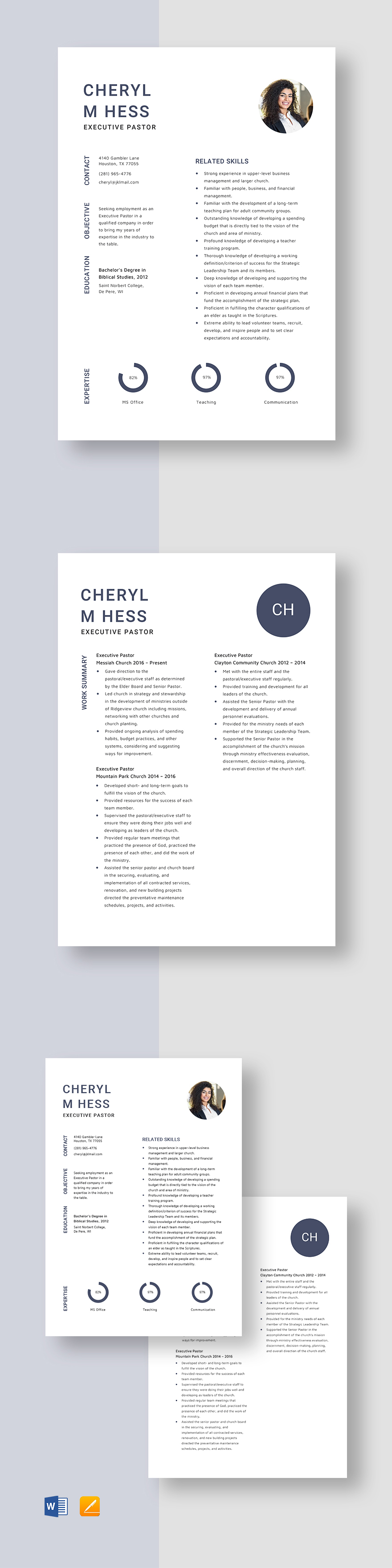 Christian Pastor Resume Template - Word, Apple Pages | Template.net