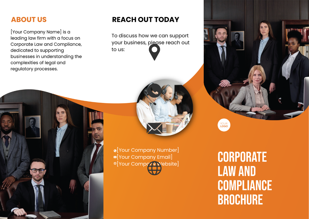 Corporate Law and Compliance Brochure Template | Template.net