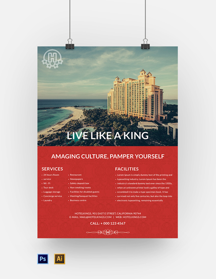 Hotel Poster Template - Illustrator, PSD | Template.net