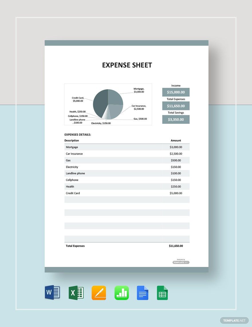 Free Simple Expense Template Download In Excel Google Sheets 