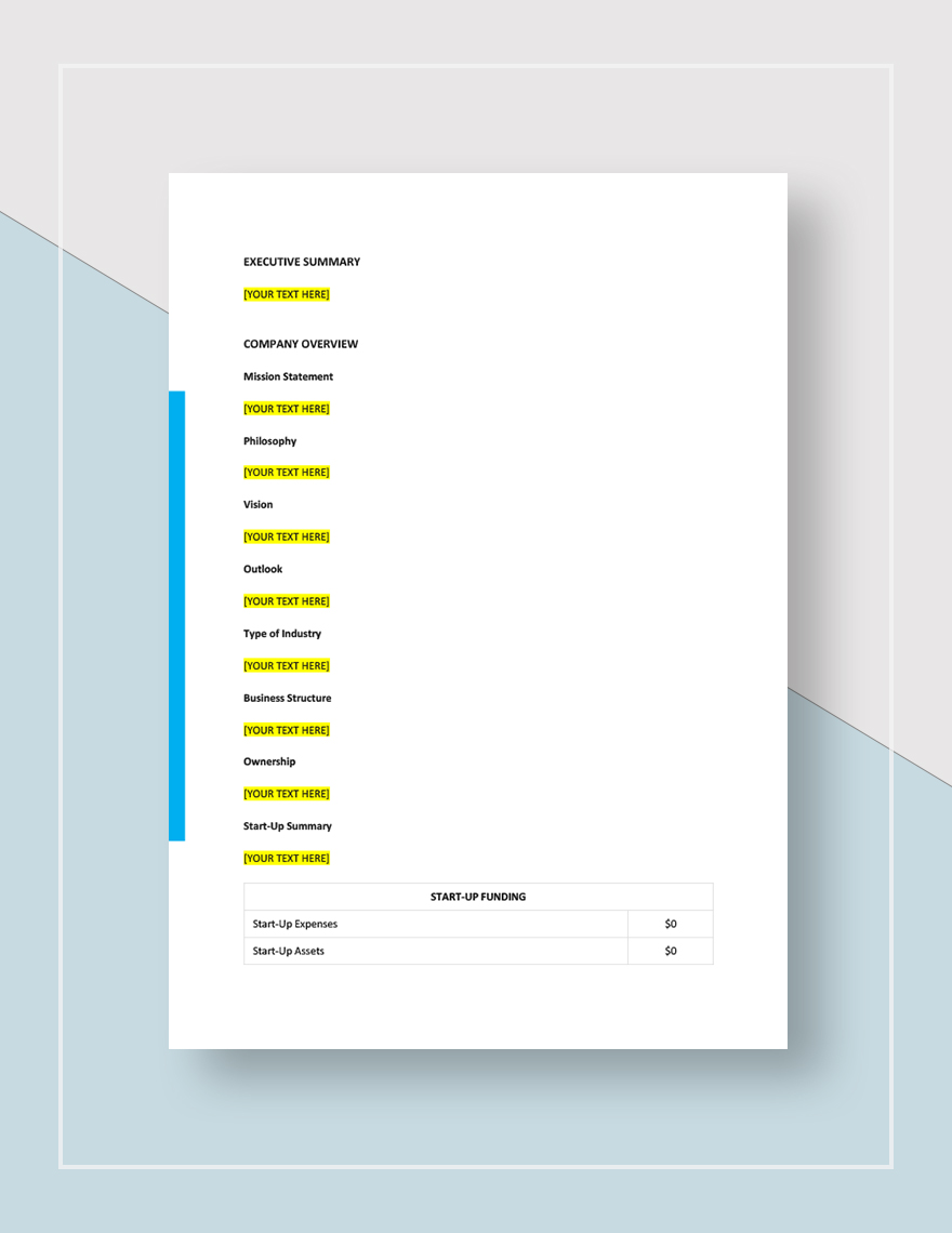 Blank Business Plan Template - Download in Word, Google Docs, Apple ...