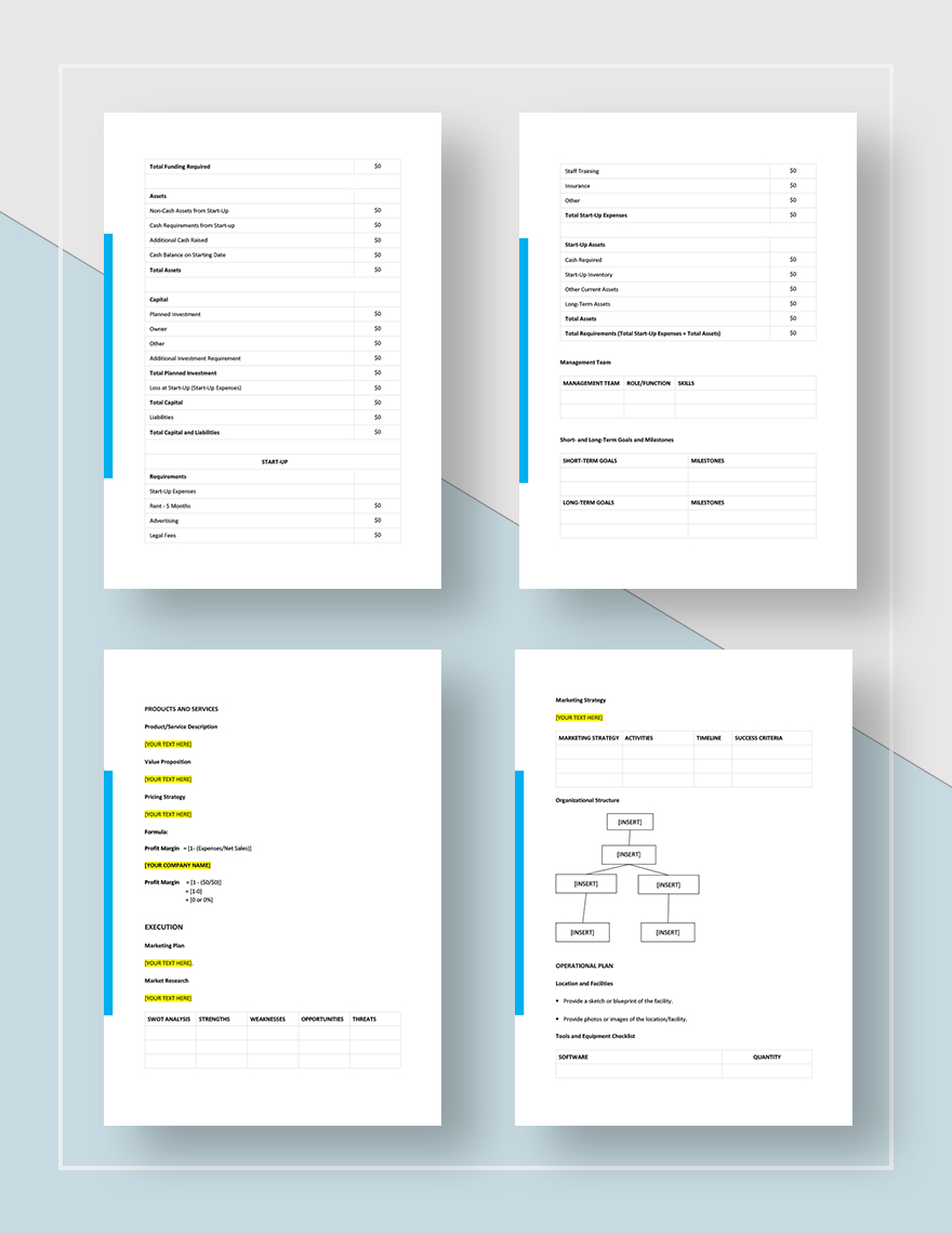 Blank Business Plan Template - Google Docs, Word, Apple Pages ...