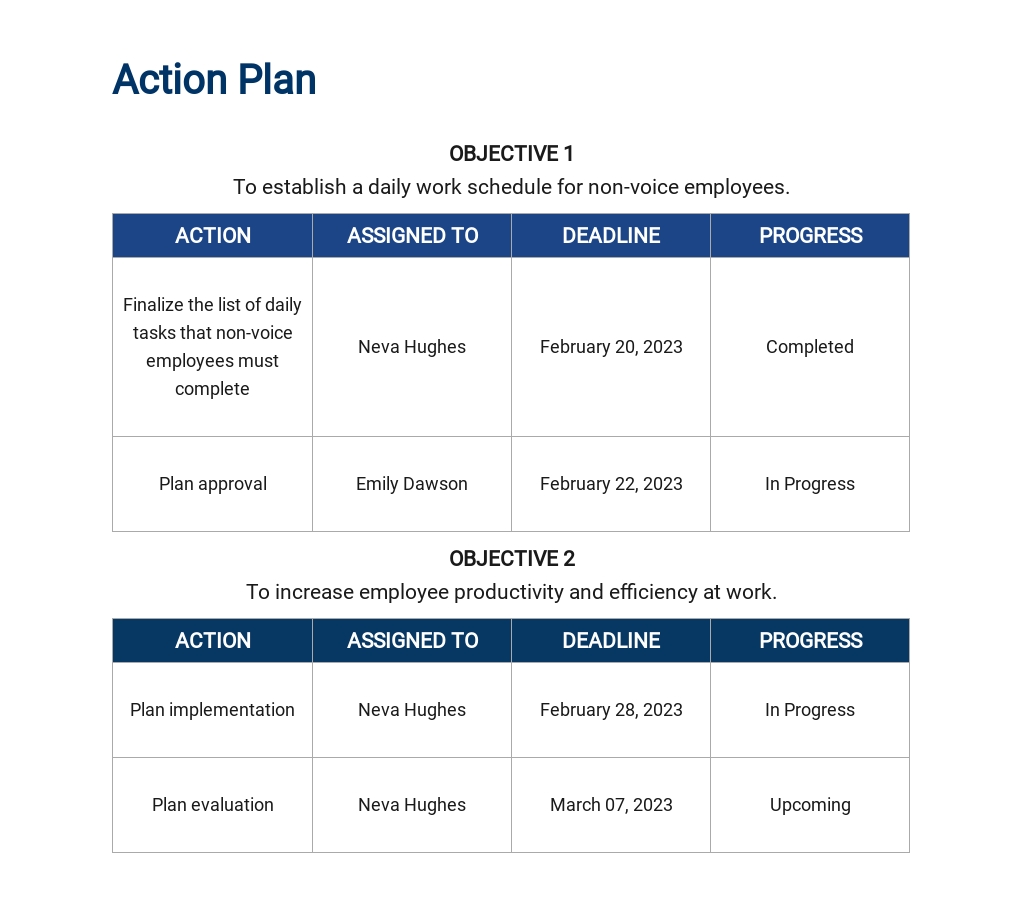 Blank Work Plan Template Free PDF Word DOC Google Docs