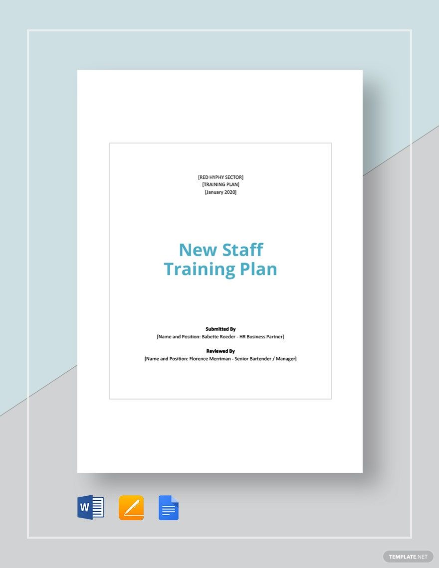 Staff Training and Development Plan Template - Google Docs, Word, Apple ...