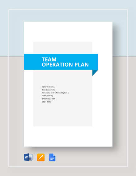 37+ Operational Plan Templates - Word, PDF, Google Docs