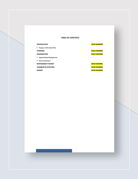 Work Plan Format Template: Download 10+ Plans in Microsoft Word, Apple ...