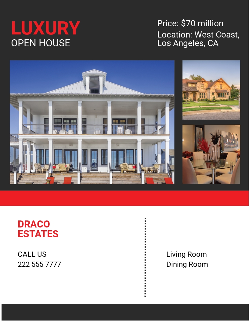 Printable Open House Flyer Template Illustrator Word Apple Pages 